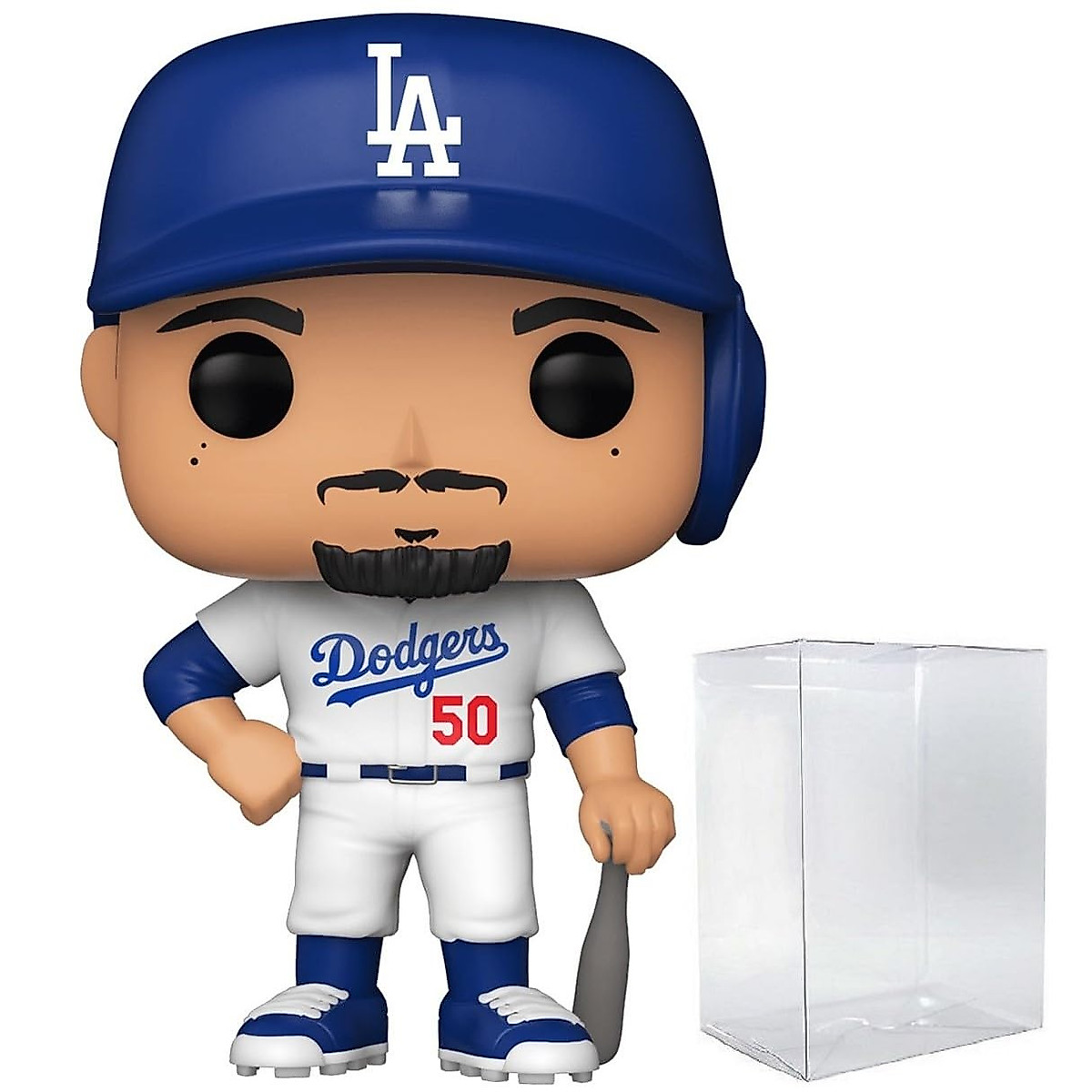 POP Funko Pop! MLB: Dodgers - Mookie Betts (Home Uniform) (Bundled with Compatible Plastic Pop Box Protector Case), 3.75 inches