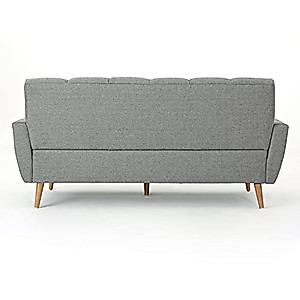 Christopher Knight Home Treston Mid-Century Fabric Sofa, Grey / Natural