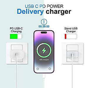 【Apple MFi Certified】 3Pack iPhone 14 13 12 11 Fast Charger,Apple Block USB C Fast Wall Plug with 6ft USB C to Lightning Cable for iPhone14/13/13Pro Max/12/12 Pro Max/11/11Pro Max/XS/XR/X,iPad