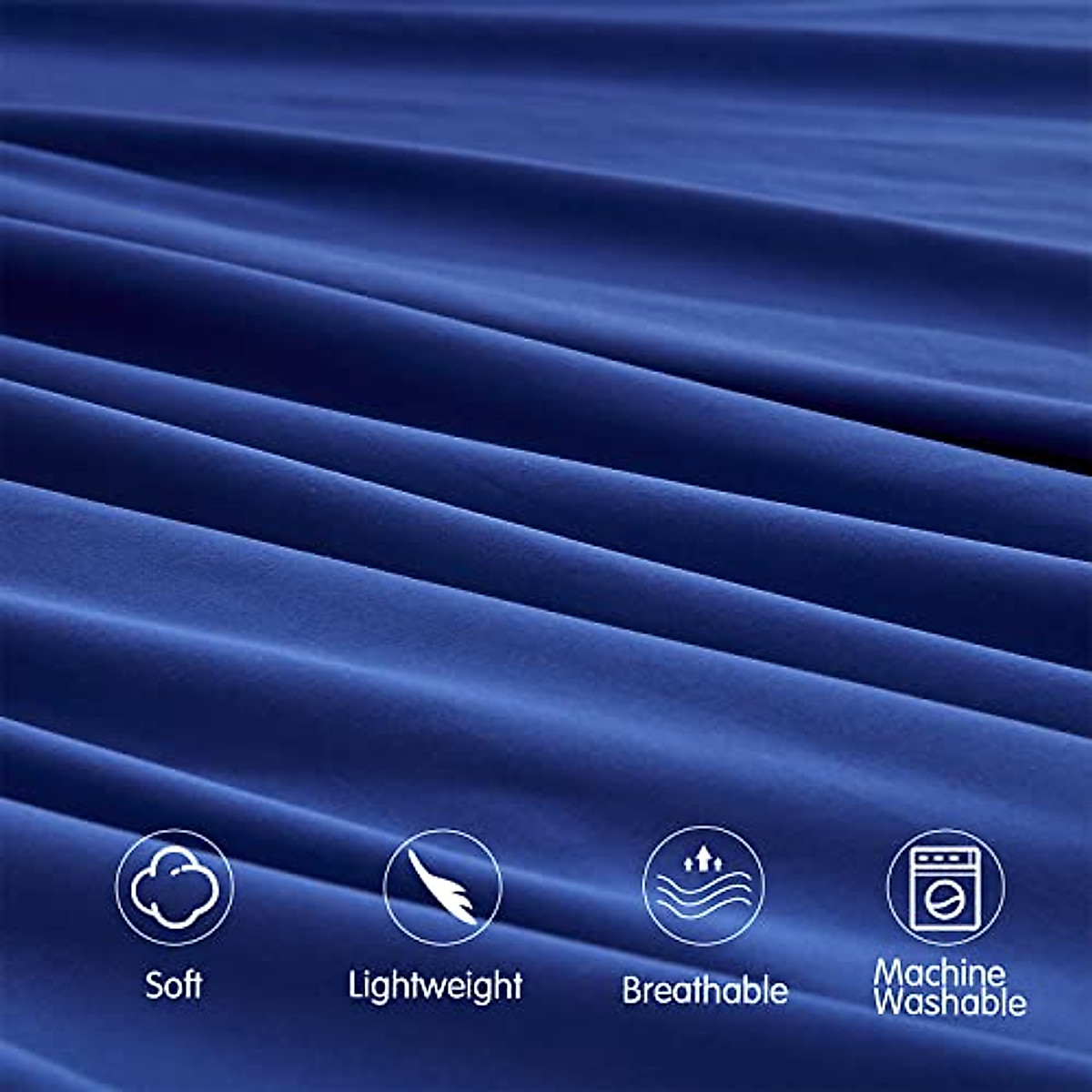 NexHome Full Size Sheet Set, Breathable & Cooling Sheets, Hotel Luxury Bed Sheet, Extra Soft, Deep Pockets 16", Easy Fit, Wrinkle Free, Comfy, Navy Blue Bed Sheets 4 Piece Set