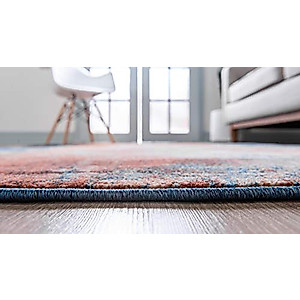 Unique Loom Mystic Collection Over-Dyed Abstract, Mid-Century Modern, Rustic Area Rug, 2' 0" x 6' 0", Peach/Beige