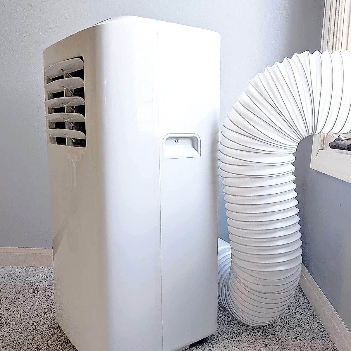 FUBININA Portable Air Conditioner Hose, AC Hose with 5.9" Diameter, Anti-Clockwise Thread Length up to 80" AC Exhaust Hose for Portable AC Vent Replacement Tube Compatible with LG Air Conditioner Part