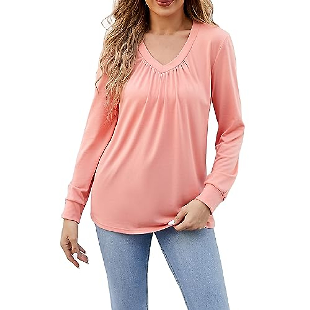 JJHAEVDY Christmas Fashion Sweatshirts for Women Long Sleeve Clothes Comfy Letter Shirts Trendy Outfits Hoodies for Women Graphic Design Sweatshirts(4-Pink,Small)
