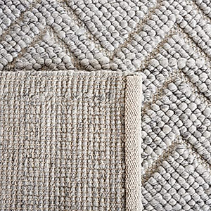 Safavieh Natura Collection 3' x 5' Grey NAT128F Handmade Rustic Farmhouse Boho Wool Blend Area Rug