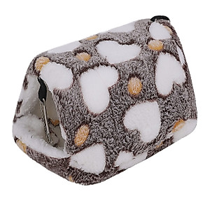 RONGXG Fluffy Warm Bird Nest House Winter Parrot Hanging Hammock Cage Tent Plush Hut Hideaway Cute Guinea Pig Hamster Cave Small Animal Sleeping Bed for Gerbil Parakeet Squirrel Hedgehog, Medium