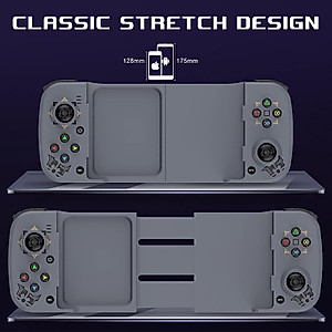 Megadream Mobile Game Controller Gamepad for iPhone iOS Android PC: Works with iPhone 16/15/14/13/12/11, iPad, Samsung Galaxy, TCL, Tablet, Call of Duty, Black Desert Mobile - Directly Play (Grey)