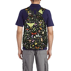 Butterflies Moths Flower Stylish Backpack With Adjustable Padded Shoulder Straps Daypacks For College Travel One Size