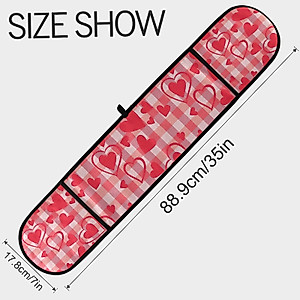 Valentines Mother's Day Double Oven Mitt 7 X 35 in Plaid Hearts Love Oven Gloves Mitts Heat Insulation Home Kitchen Cooking for Pot Holder BBQ Grilling Baking Decor Gifts