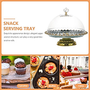 Ipetboom 1 Set Ceramic Cake Pan Food to Rotate Ceramics Dome White