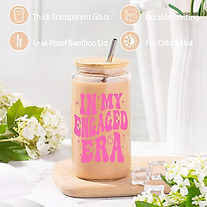 Aeenr Engagement Gift - Bridal Shower Gifts - Bachelorette Gifts for Bride - Wedding Gifts for Couples 2024 Friend Gifts for Bride to Be Future Mrs Newly Engaged Gifts for Her 16oz Iced Coffee Cup