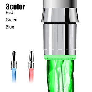 Temperature Sensitive 3 Color Gradient LED Water Faucet Colors Changing LED Water Stream Faucet Tap Cold and Hot Water Mixer Sink Tap for Kitchen and Bathroom