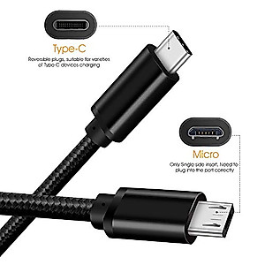 CBUS 6ft Micro USB to USB-C Cable Compatible with Sony Alpha, CyberShot RX1R II, Canon EOS M5/M6/M50, Rebel SL3/SL2/T7/8i, PowerShot G9 X, G1 X, K-S1, Panasonic LUMIX G100 ZS80, ZS70, G7, G80, G85