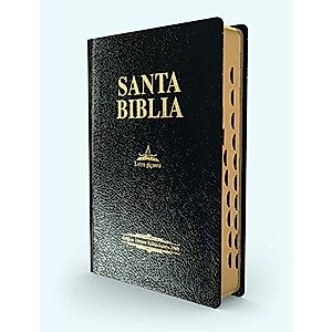 Santa Biblia Version Antigua 1909 Letra Gigante Piel Negra Con Indice