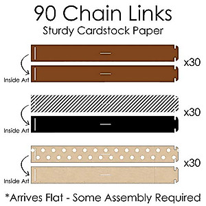 Big Dot of Happiness Oh Crap, You’re Old - 90 Chain Links and 30 Paper Tassels Decoration Kit - Poop Birthday Party Paper Chains Garland - 21 feet