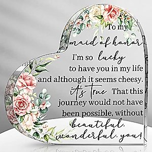Maid of Honor Gifts Maid of Honor Gifts from the Bride Bridal Party Gifts Maid of Honor Proposal Gifts Bridesmaid Proposal Gifts Acrylic Heart Maid of Honor Wedding Keepsake