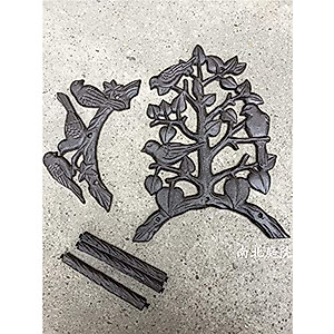 Riyyow Retro cast Iron Wrought Iron six Bird Garden Water Pipe Rack Garden Rack Garden Home Wall Decoration Water Pipe Bracket Drain Pipe-European Style (Color : A)