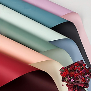 DODXIAOBEUL 24 Sheets/6 Color Non Fading Wrapping Flower Paper,Floral Bouquet Gift Packaging Supplies Multi Colors,Waterproof Florist Bouquet Paperfor Birthday Holiday Wedding Engagement 23 x 23