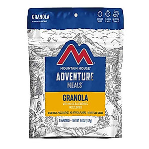 Mountain House Granola with Milk & Blueberries | Freeze Dried Backpacking & Camping Food | 2 Servings