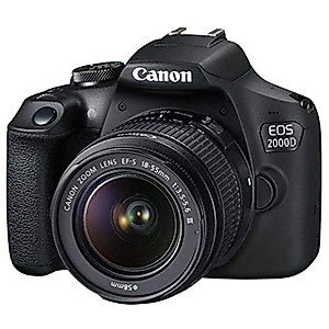 Canon EOS 2000D (Rebel T7) Digital SLR Camera with 18-55mm DC III Lens Kit (International Model) Professional Accessory Black
