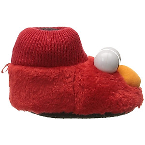 Sesame Street Kids Cookie Monster Puppet Slipper, Red, US 3-4 Unisex Toddler