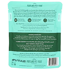 Portland Pet Food Company Rosie'S Beef N' Rice All Natural Dog Meal In A Pouch Microwaveable Meal Pouches Healthy, Wholesome Usda Ingredients Fully Cooked (6 Pack)
