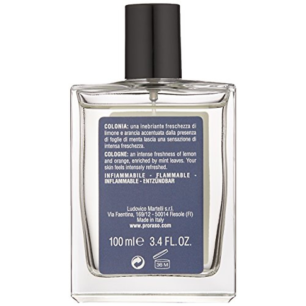 Proraso Eau De Cologne, Azur Lime, 3.4 Fl Oz