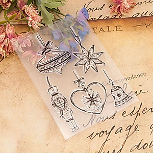 NZJ Merry Christmas Decorative Ball Clear Stamp Background Transparent Silicone Stamp Rubber Stamp for Scrapbook Journal Card Making