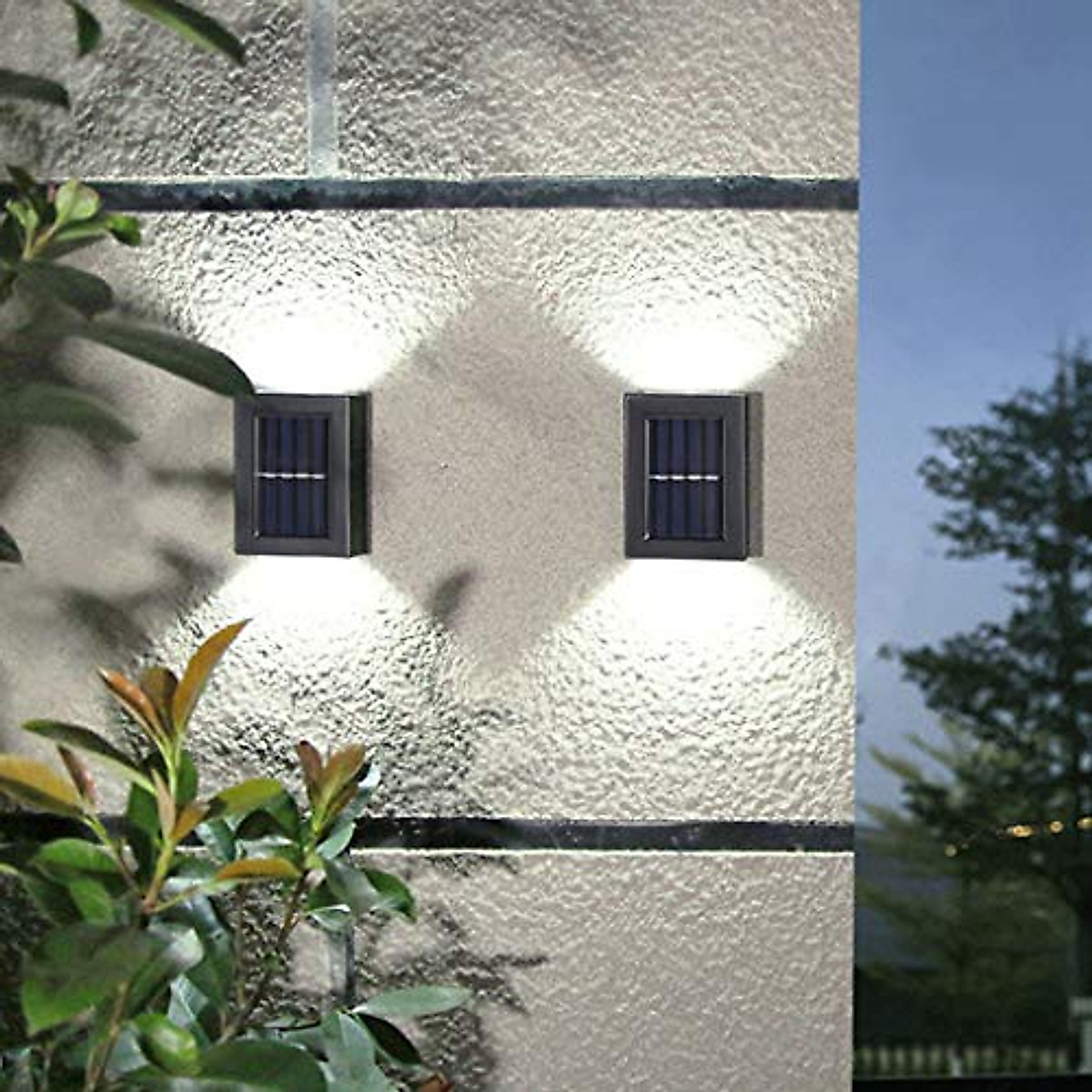 Vxkbiixxcs-o Garden Light, Square Solar Power Garden Light Patio Waterproof Wall Fence Lamp Home Decoration Warm Light