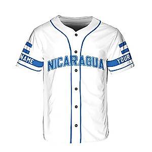 Royal Fight Personalized Nicaragua Baseball Jersey Shirt Nicaraguan Camisas Shirts Nicaragua Baseball Shirt for Men Women (Nicaragua 4)