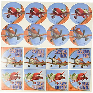 Unique Disney Planes Birthday Party Supplies Bundle Pack includes 16 Postcard Invitations, 16 Envelopes, 16 Seals, 16 Save the Date Stickers