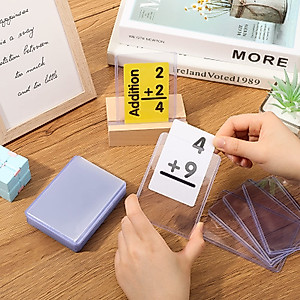 550 Pieces Card Sleeves Hard Card Sleeves Holder Clear Protective Card Holders Plastic Card Protector Holders for Baseball Card, Sports Cards, Trading Card, Game Card, 3 x 4 Inches