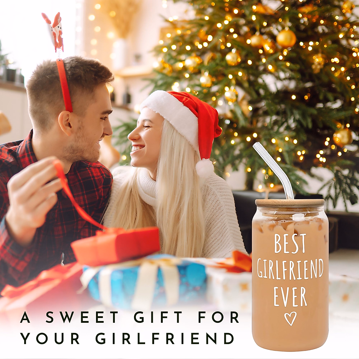 Gifts for Girlfriend - Gifts for Her - Girlfriend Gifts for Women, Couple Gifts - Anniversary, Birthday, Christmas Gifts for Girlfriend - I Love You Gifts for Her - Girlfriend Gift - 20 Oz Can Glass