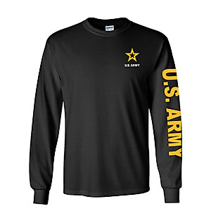 Officially Licensed United States Army Long Sleeve T-Shirt (Black, X-Large)