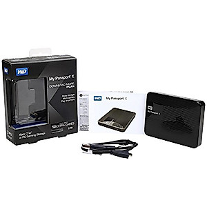 WD 2TB My Passport X for Xbox One Portable External Hard Drive, USB 3.0 - WDBCRM0020BBK-NESN (Renewed)