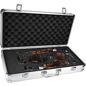 Pistol Whiskey Gun Decanter & Pistol Shot Glasses Set - Comes with A large Carrying Case - Drinking Party Accessories, Pistol Gun Liquor Decanter Bottle Great Gift!