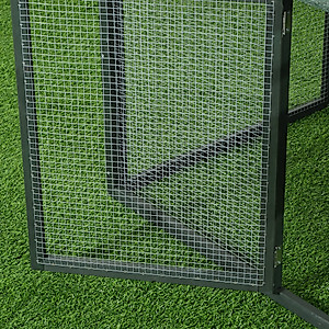 PawHut 84" Wooden Chicken Coop, Hen House Outdoor with Run Nesting Box, Asphalt Roof, Removable Tray, Ramp, Poultry Cage for 2-3 Chickens, Green