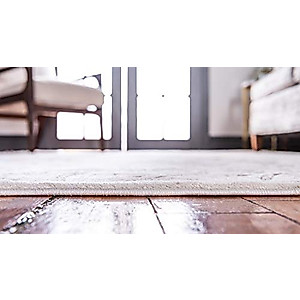 Unique Loom Rushmore Collection Classic Traditional White Tone-on-Tone Textured Intricate Design Area Rug (3' 0 x 9' 10 Runner, Tan/ Beige)