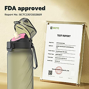 JMEY Upgrade Gen 3.0 Scent-Based™ Water Bottle with Straw Leakproof Flip, 1-Pack Scent Pod (D-Ring™ Plus, 60 Days), BPA-Free, 32oz for Travel Sports Gym Home Outdoor School - Black+Clear Lid