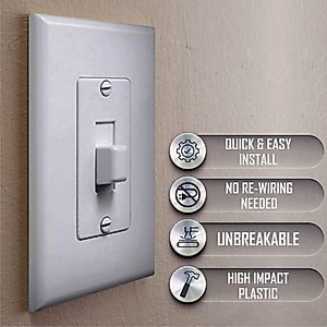 TayMac 2570W Masque 1-Gang Device Cover-Up Wallplate, 1-Pack, White