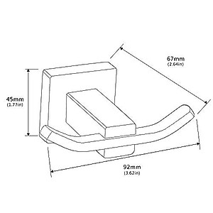 GERZWY Bathroom Matte Black Coat Hook SUS 304 Stainless Steel Double Towel/Robe Clothes Hook for Bath Kitchen Contemporary Hotel Style Wall Mounted 2 Pack EG1508-BK