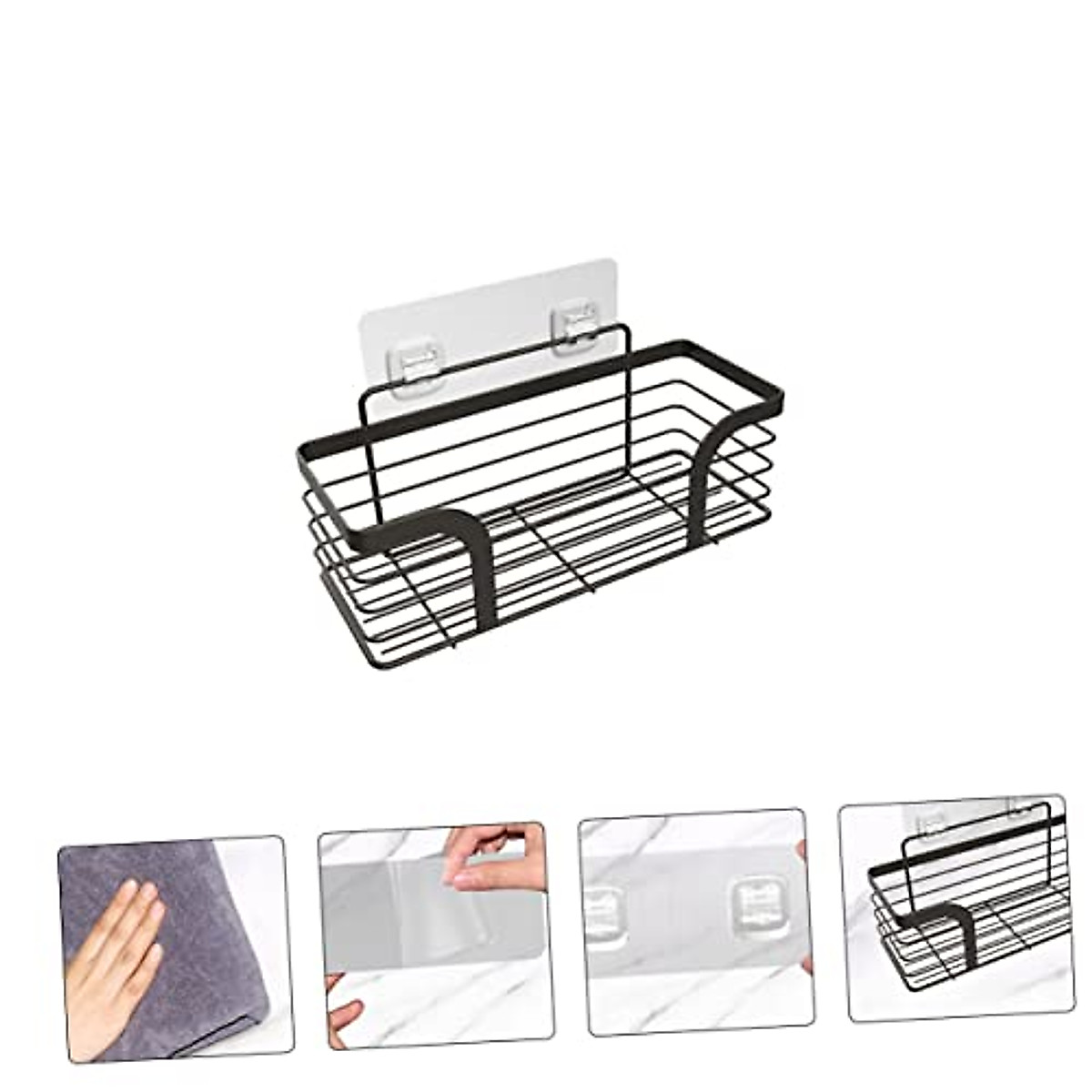 WOONEKY Bathroom Shelf Wall Mount Bathroom Shelf Toilet Glass Shelves Kitchen Shelf Rack Locker Shelf Wall Rack Shelf Glass Display Shelf Shower Shelf Adhesive Bathroom Organizer Glass