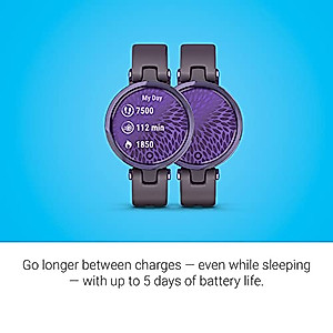 Garmin Lily™, Small Smartwatch with Touchscreen and Patterned Lens, Dark Purple , 1 inch