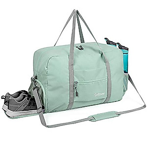 Sports Gym Bag with Wet Pocket & Shoes Compartment, Travel Duffel Bag for Men and Women Lightweight, Mint Green