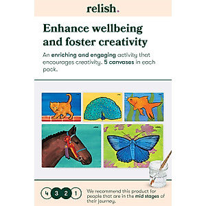 Relish - Aquapaints Activities for Seniors - Pack of 5 Reusable Water Painting Toys, Wonderful Animals, Specialized Products & Gifts for Elderly