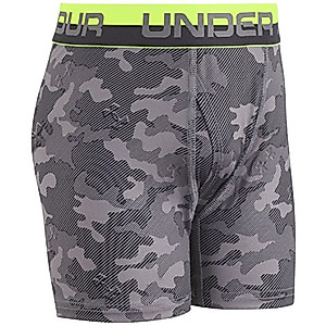 Under Armour boys Performance Briefs, Lightweight & Smooth Stretch Fit boxer briefs, Graphite/Yellow, Medium US