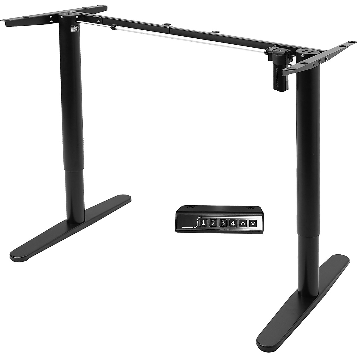 VIVO Compact Electric Stand Up Desk Frame for 39 to 80 inch Table Tops, Single Motor Ergonomic Standing Height Adjustable Base with Memory Controller, Black, DESK-E151EB