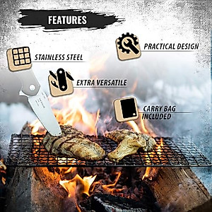 ITTA 2 Pack 15.7 x 10 inch Stainless Steel Campfire Grill Mesh BBQ Cooking Grate Bushcraft Fireplace with a Carry Bag, Lightweight and easy to Clean Perfect for Outdoor Backpacking Camping Hiking