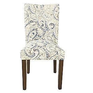 HomePop Parsons Classic Dining Room Tables and Chairs, Pack of 2, Blue Velvet