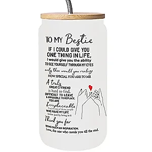 Lightzz Friend Gifts for Women, Bestie Gifts for Women BFF Gift - Friendship Gifts for Women Friends, Friend Birthday Gifts, Birthday Gifts for Women - 16 Oz Can Glass (to my Bestie)