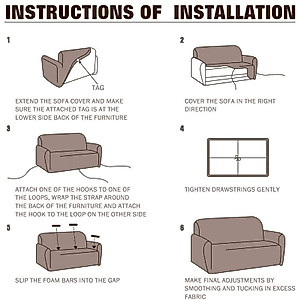 IMYOGI High Stretch Sofa Covers Stretch Sofa Cover Chair Loveseat Couch Slipcover, Machine Washable, Stylish Furniture Protector-4 Seater+4 Seater-Lake Blue